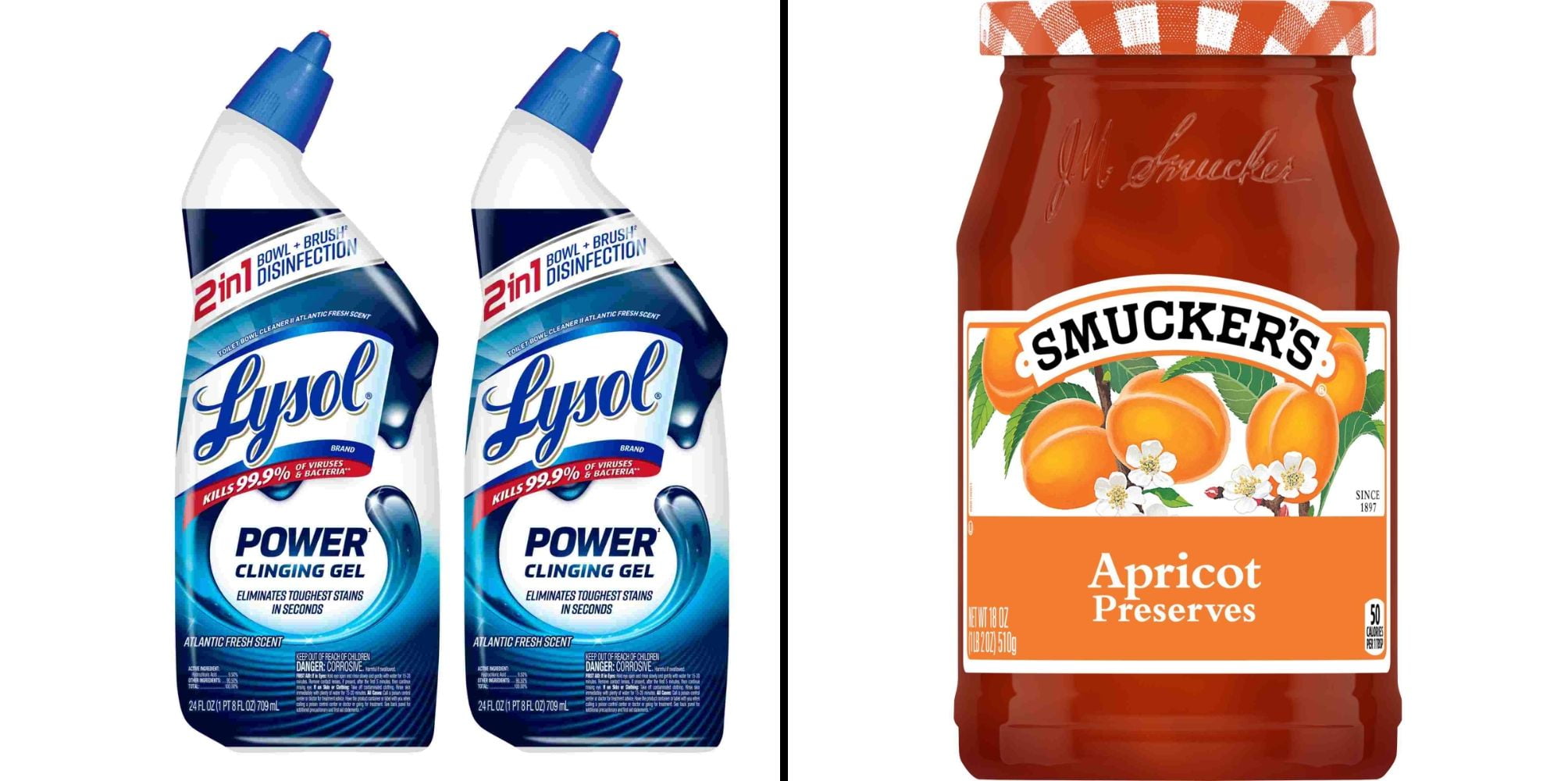 Lysol Power Toilet Bowl Cleaner, Gel Cleaner and Disinfectant & Smucker ...