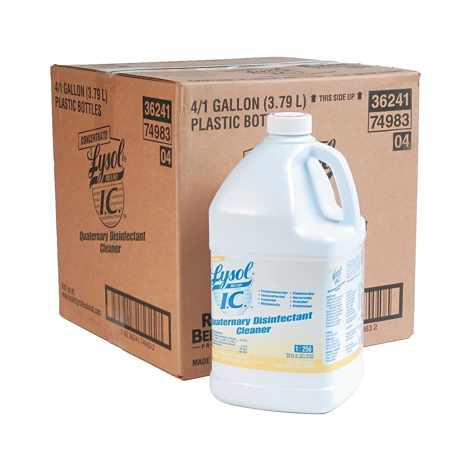 Lysol Quaternary Disinfectant Cleaner, 1gal Bottle, 4/Carton (74983CT ...