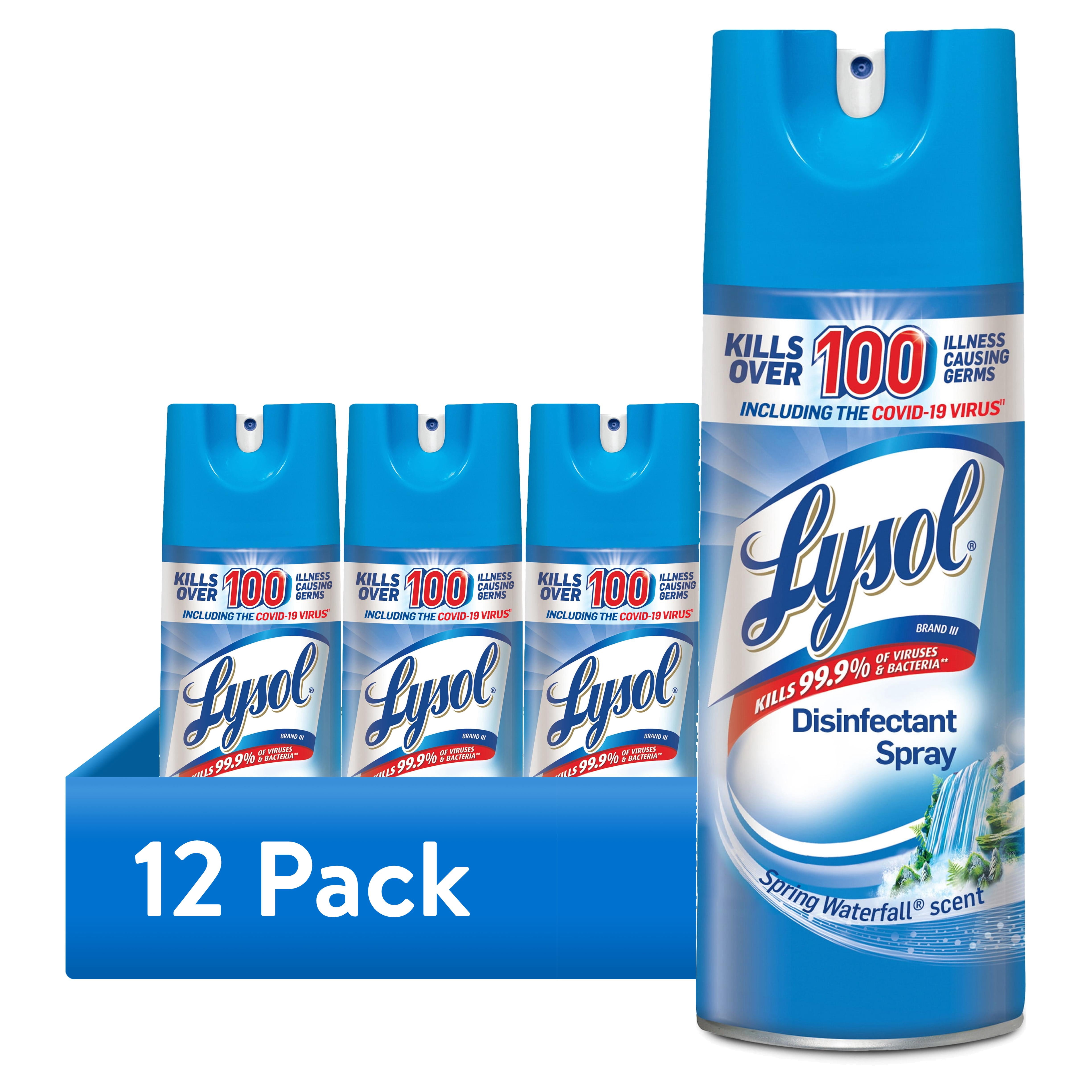 (12 pack) Lysol Disinfectant Spray, Spring Waterfall, 12.5 fl oz, Can ...