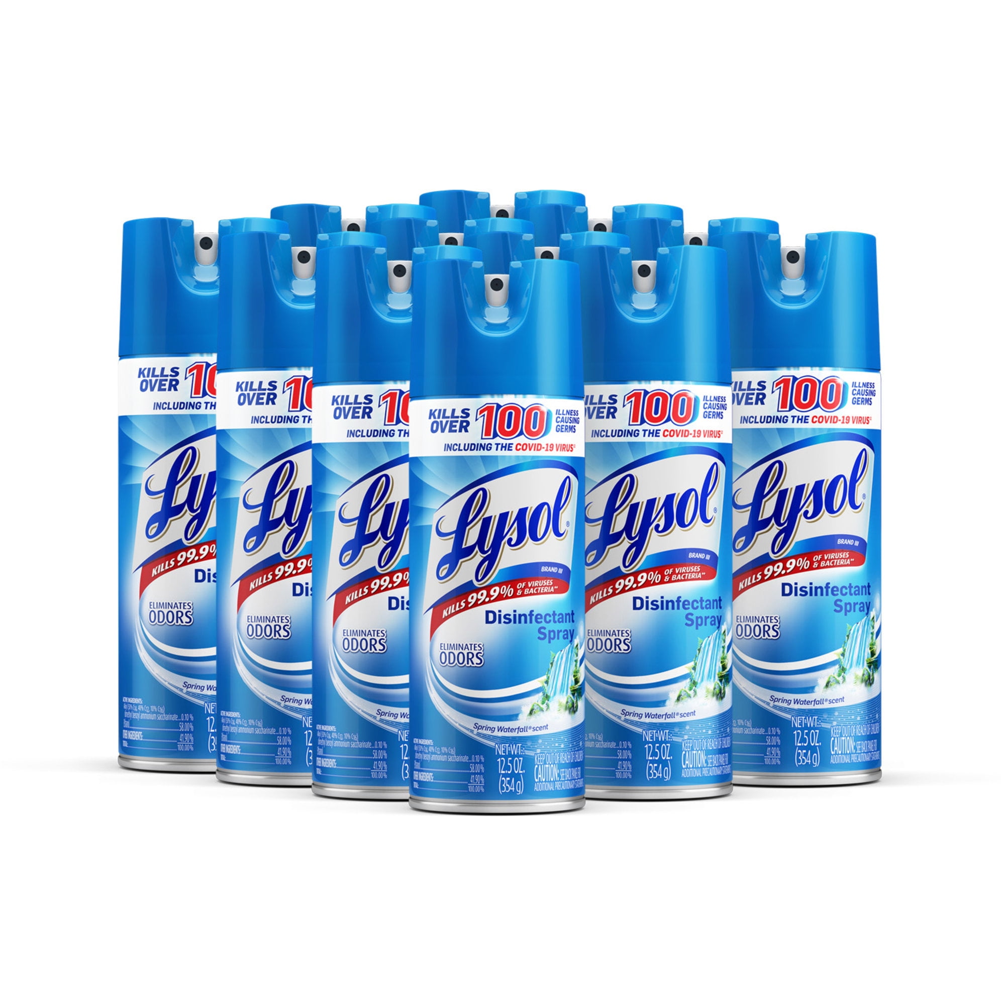 LYSOL® Disinfectant Spray - Spring Waterfall 12.5 oz, Case of 12 Cans ...