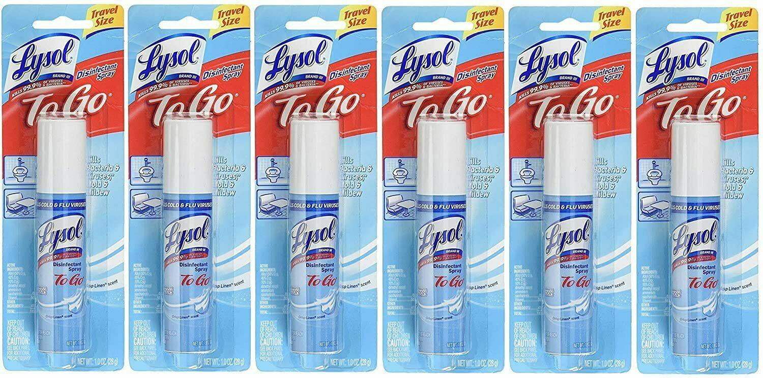 Lysol Disinfecting Spray, Crisp Linen, Travel Size 1 oz, Pack of 4 ...
