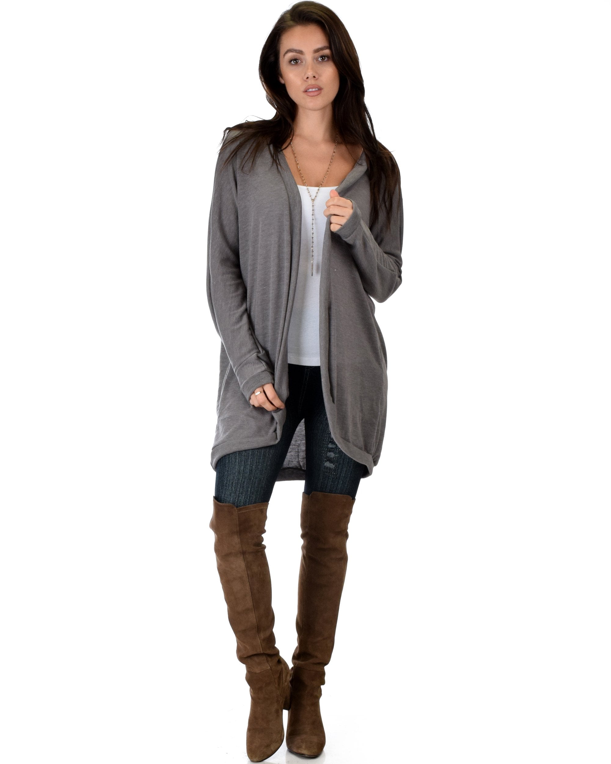 Lyss Loo City Sleek Long-Line Cardigan Sweater - Walmart.com