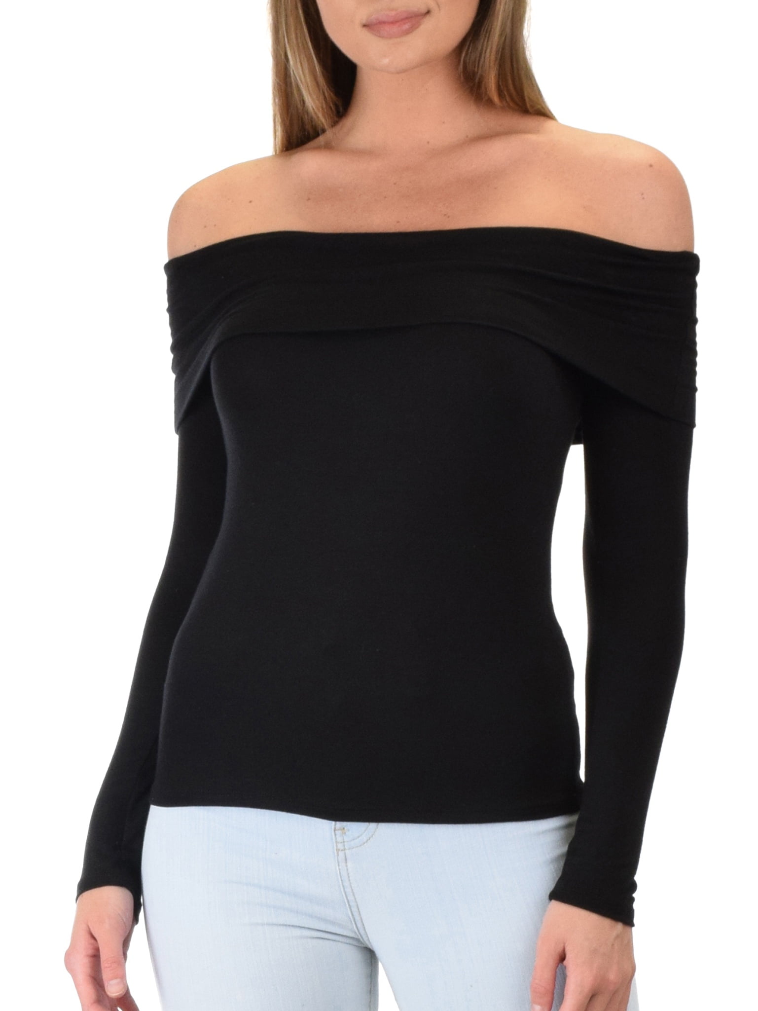 Lyss Loo Women's Bold Move Off The Shoulder Long Sleeve Top - Walmart.com