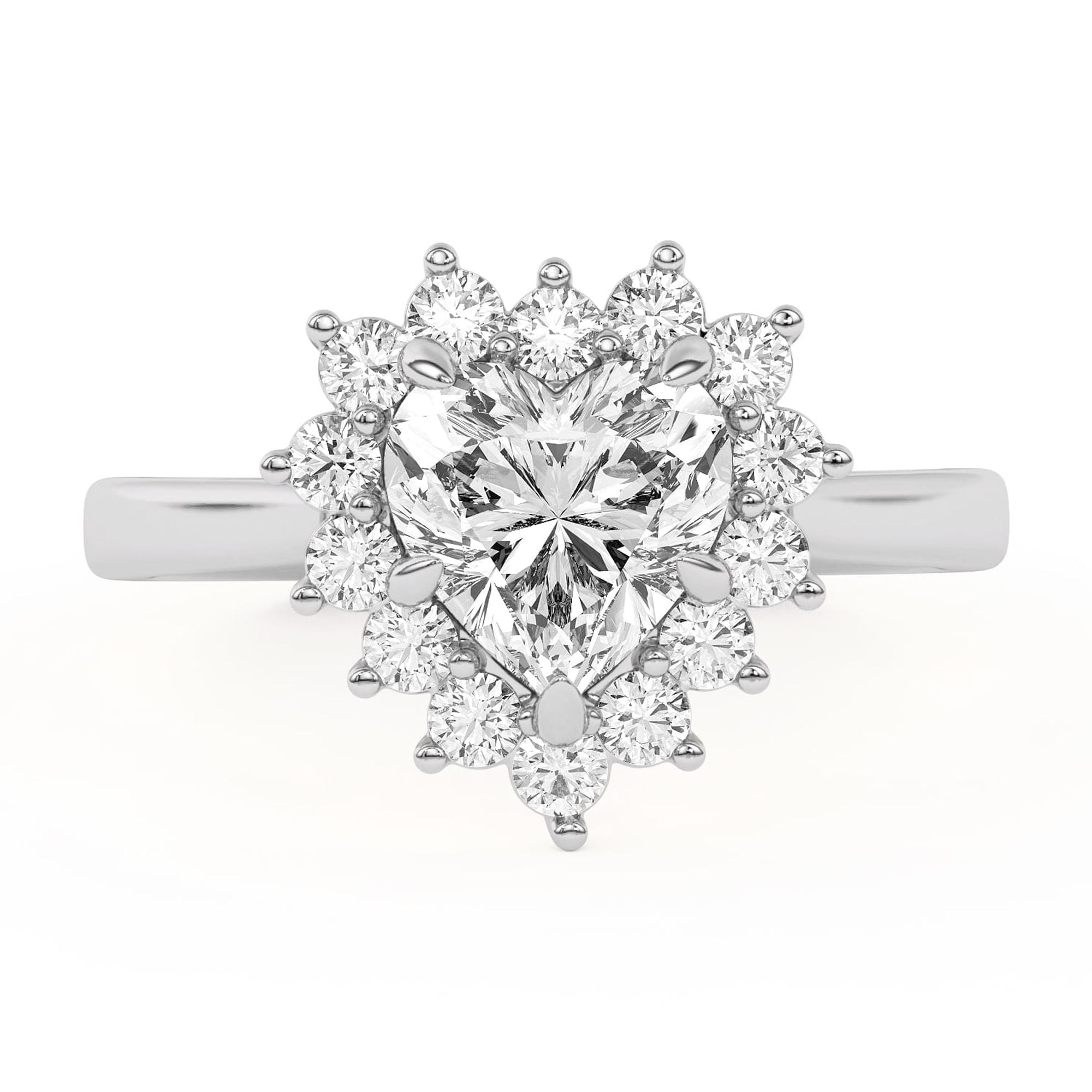 Lyssa Jewel 1.42 Ct Moissanite Engagement Ring - 14K White Gold Plated ...