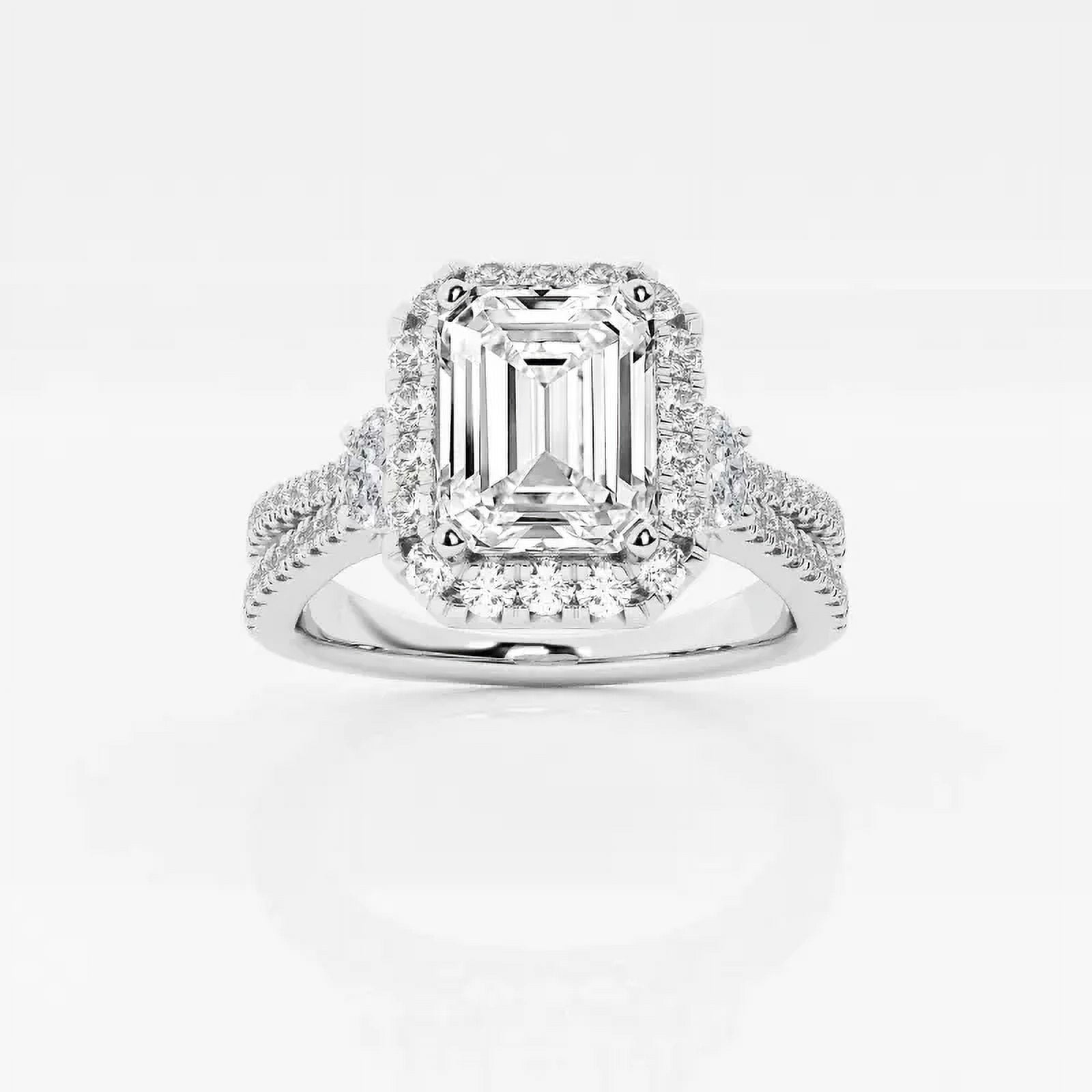 Lyssa Jewel 1.8 Ct Emerald Cut Women's Diamond Ring - 14K White Gold ...