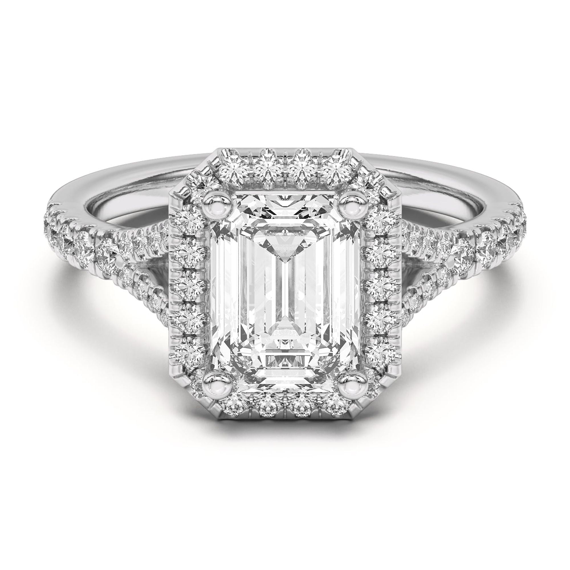 Lyssa Jewel 14K White Gold Plated 1.71 Ct Emerald Cut Engagement Ring ...