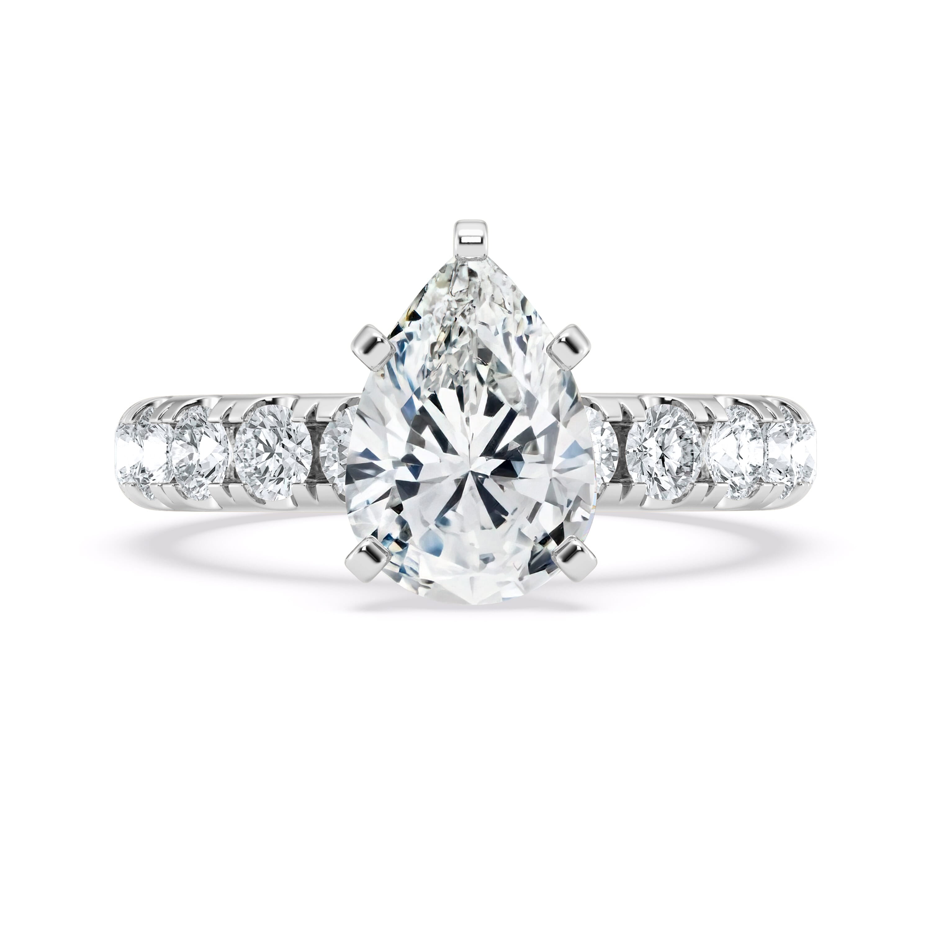 Lyssa Jewel 14K White Gold Plated Hidden Halo Engagement Ring - 1.33 Ct ...