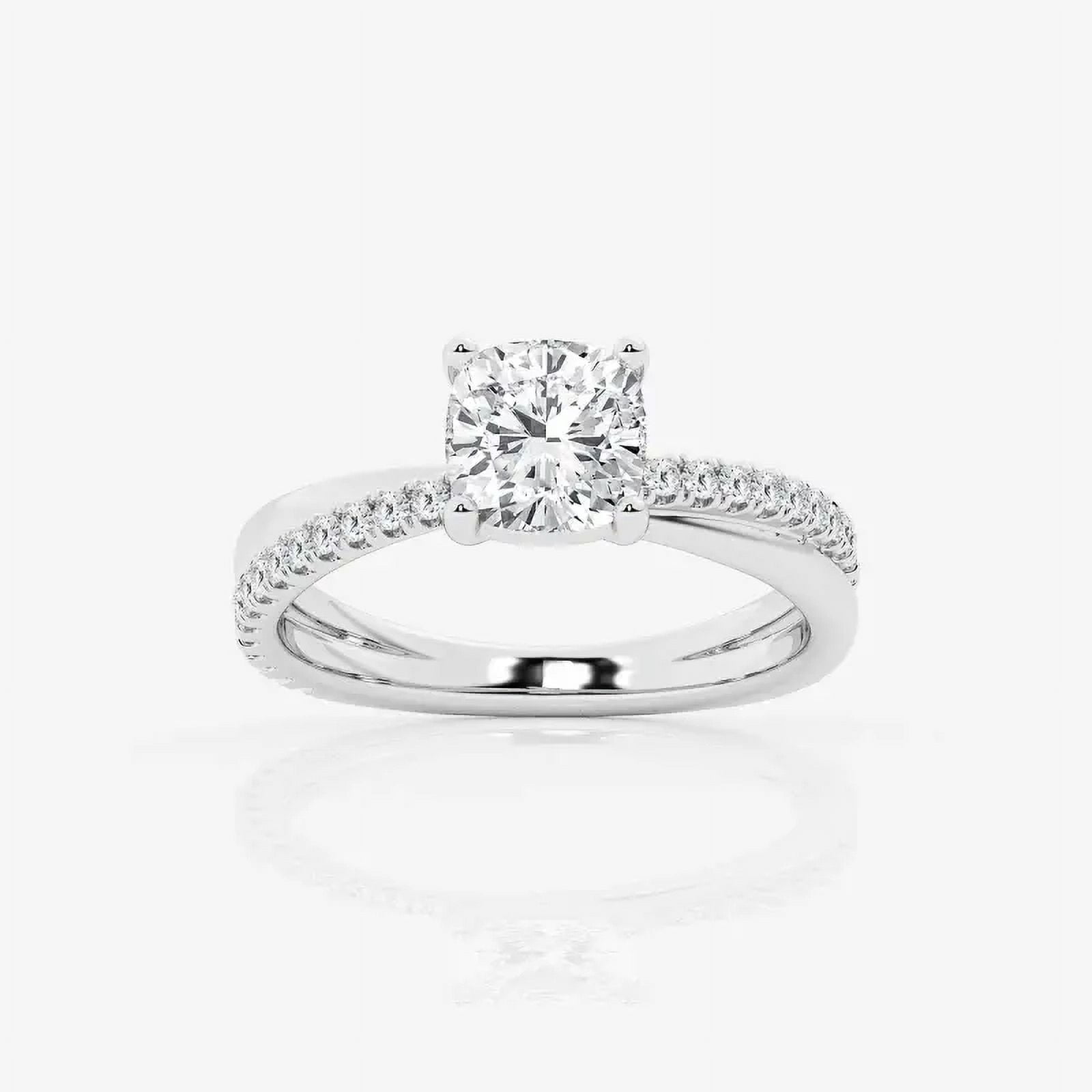Lyssa Jewel Cushion Cut 1.4 Ct Diamond Engagement Ring - Criss Cross ...