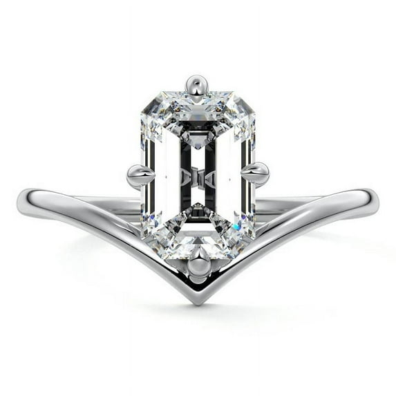 Lyssa Jewel Emerald Cut 2 Ct Lab Diamond Ring for Women - 14K White ...