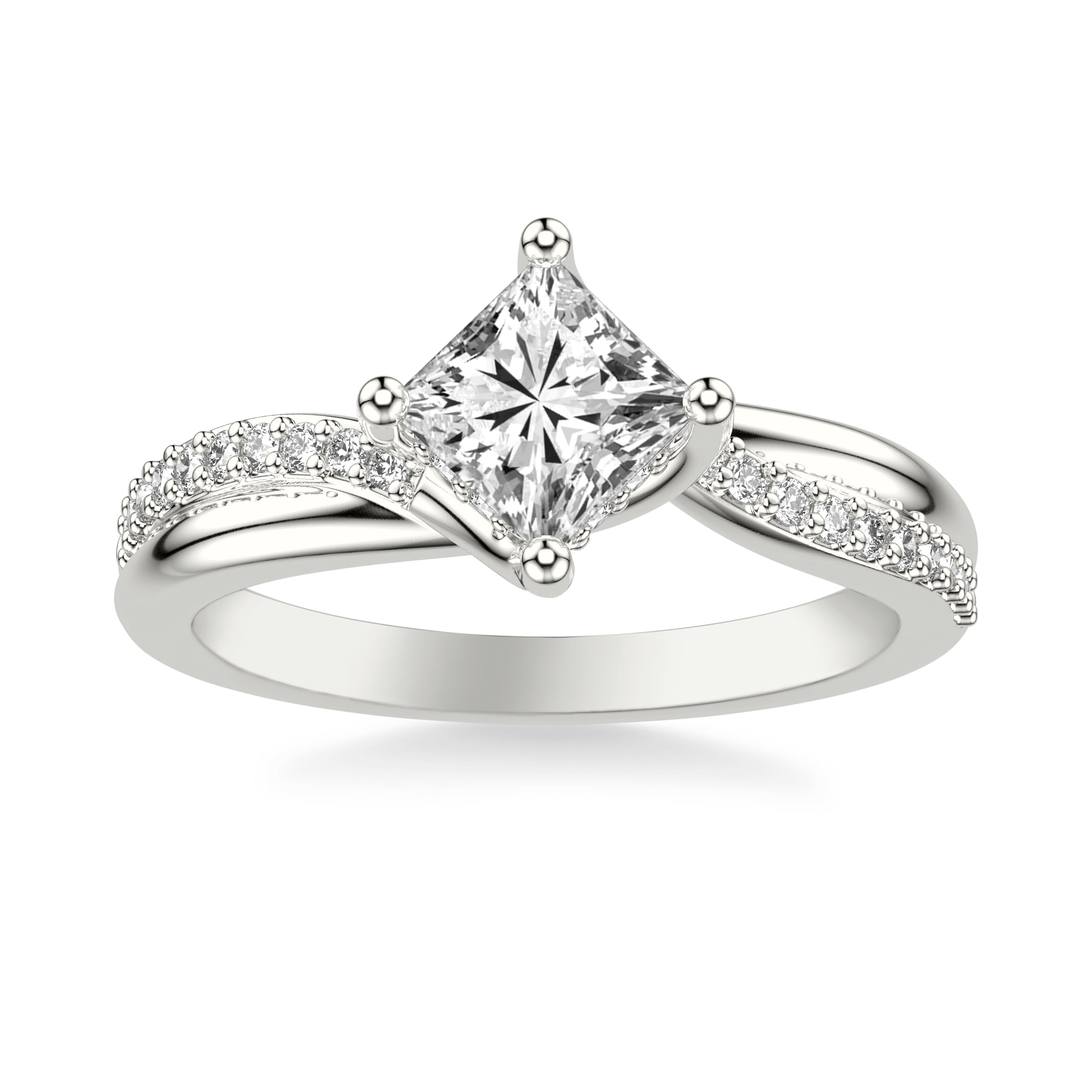 Lyssa Jewel Stunning Criss Cross Engagement Ring - 1.52 Ct Moissanite ...