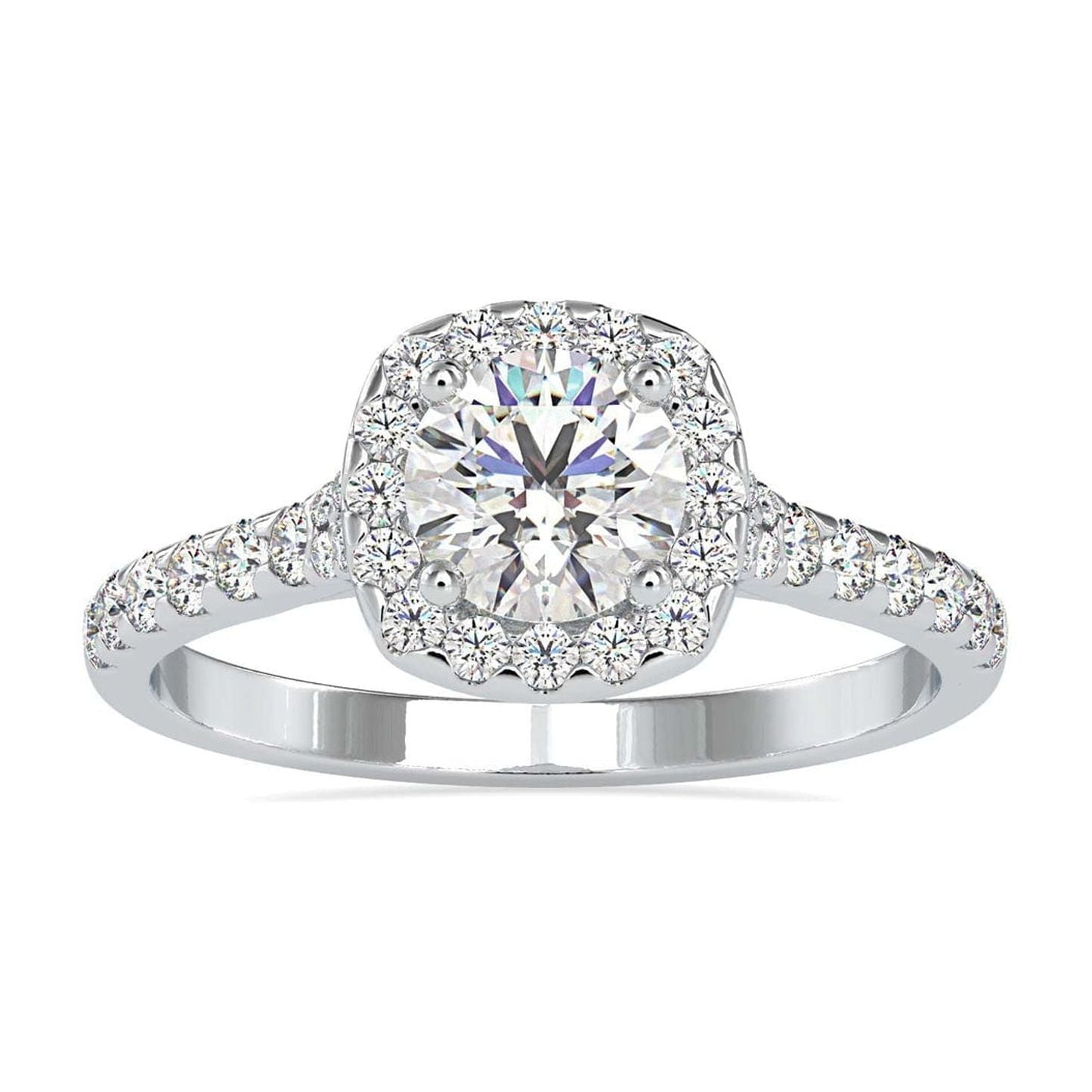 Lyssa Jewel Women's 1.6 Ct Halo Engagement Ring - Round Cut Lab Created ...