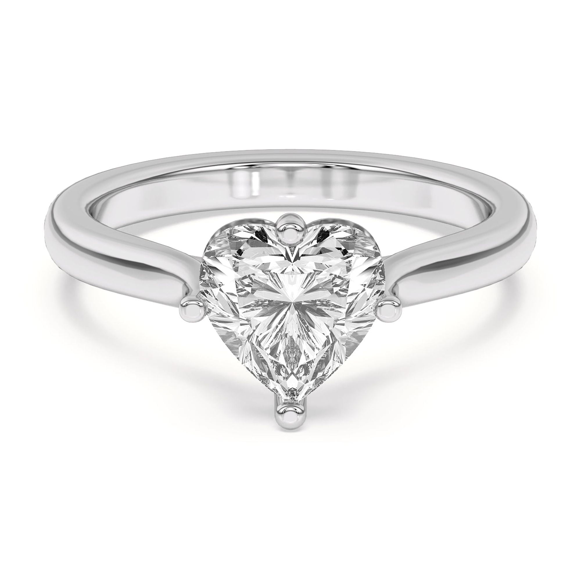 Lyssa Jewelry 1.7 Ct Heart Cut Moissanite Wedding Ring - 14K White Gold ...