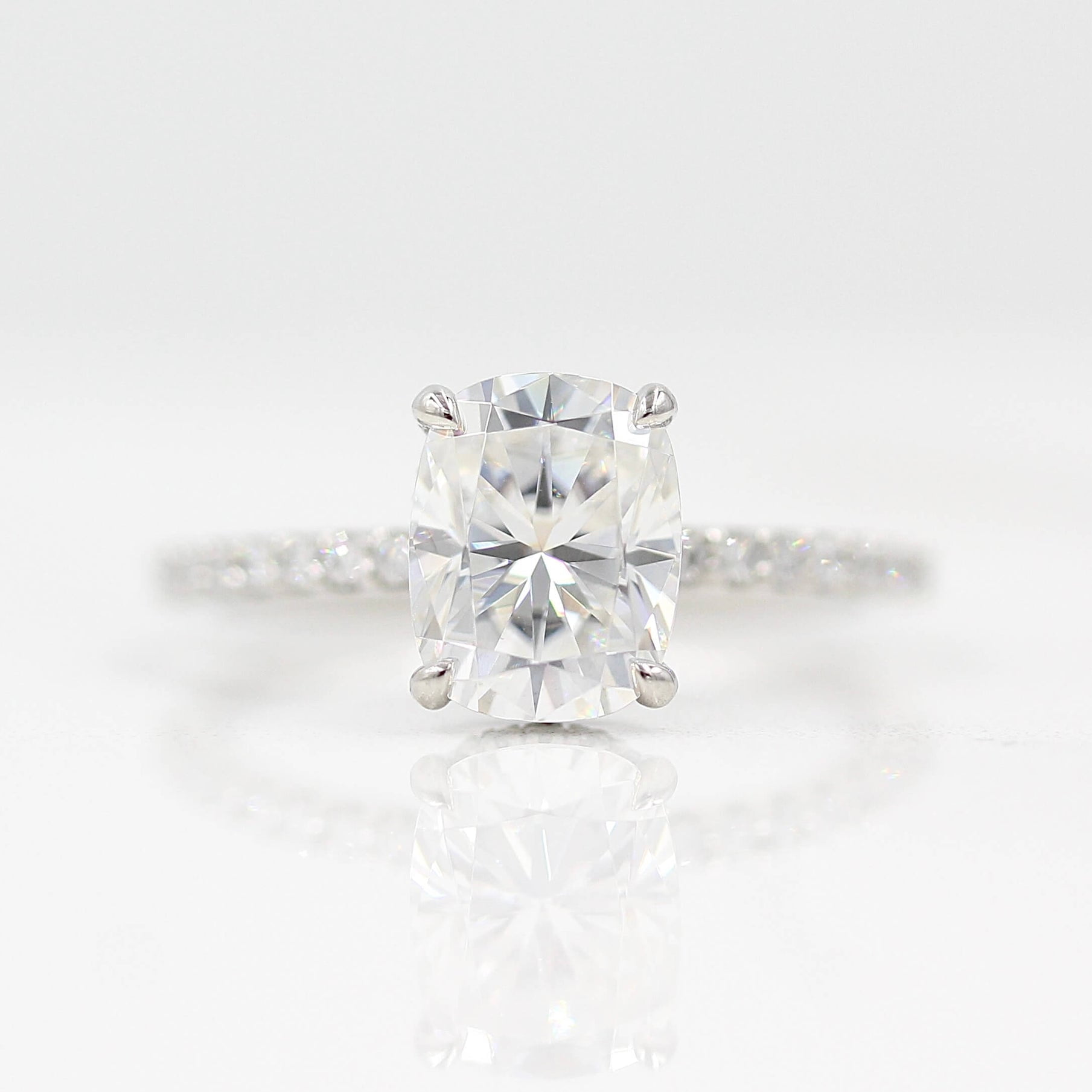 Lyssa Jewelry 1.81 Ct Moissanite Engagement Ring for Women - Cushion ...