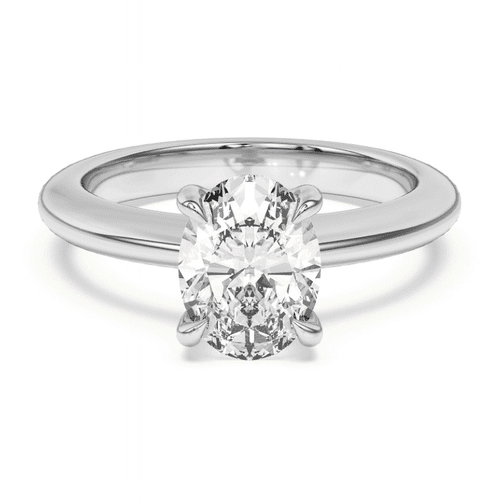 Lyssa Jewelry Women's 1.81 Ct Oval Cut Moissanite Wedding Ring - 14K White Gold Plated ...