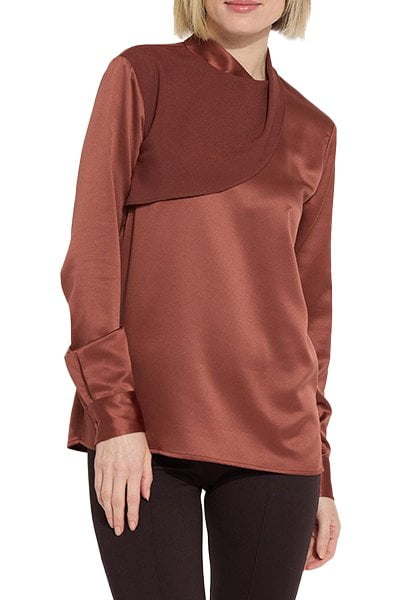 Lysse Sally High Neck Draped Blouse 3420 - Walmart.com