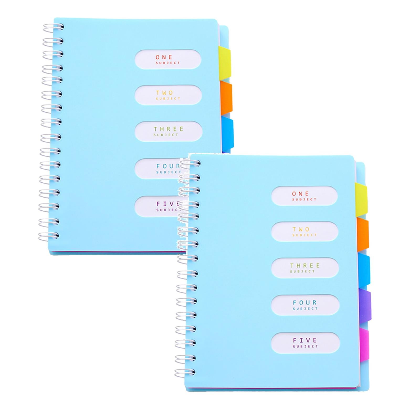 Lystmrge Plastic Prong Folders 2 Pack 5 Subject Notebook Large Notebook ...