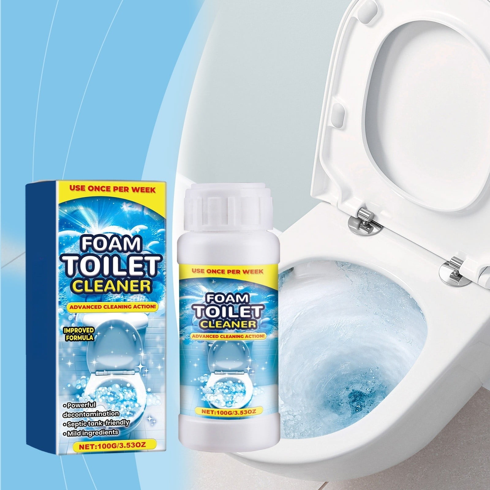 Lystmrge Toilet Cleaner Splash Foam Toilet Cleaner Toilet Active Oxygen ...