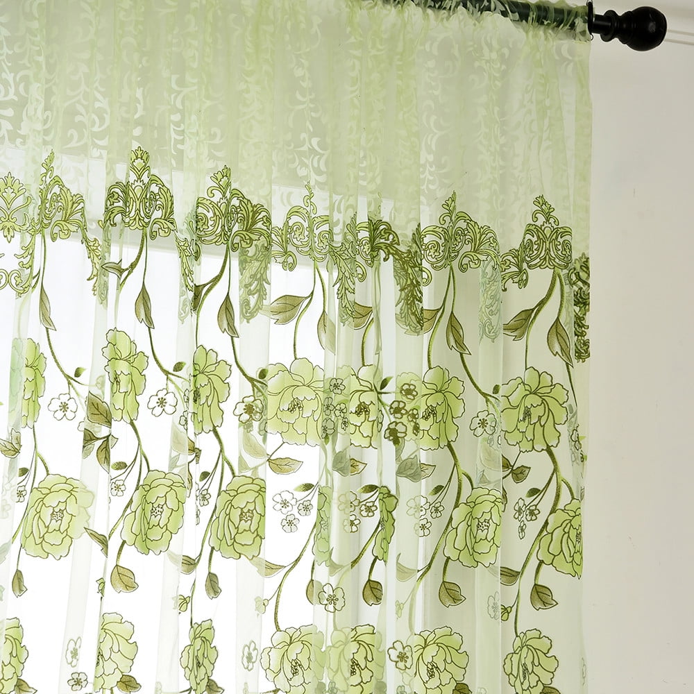 Lystmrge Window Blinds 2 Pack Leaves Sheer Curtain Tulle Window ...