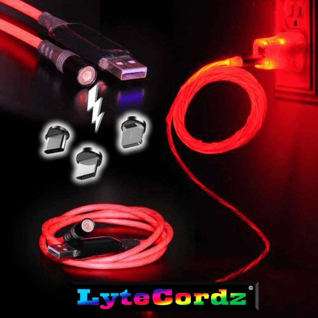 LyteCordz - Light Up Magnetic Quick Connect Release LED Charging ...