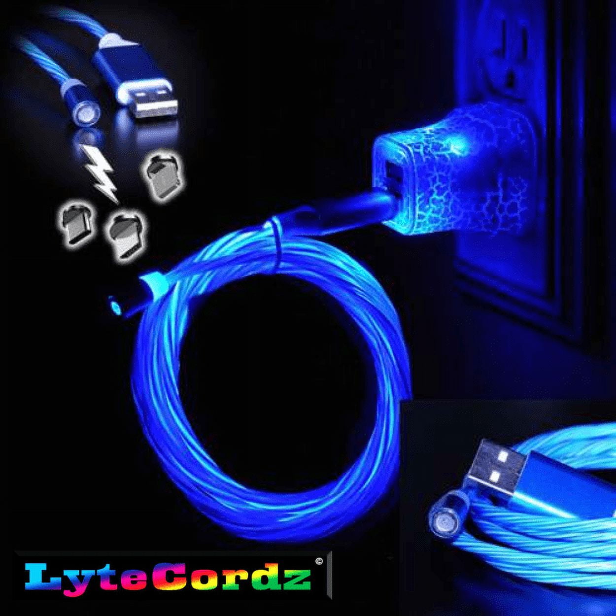 LyteCordz - Light Up Magnetic Quick Connect Release LED Charging ...