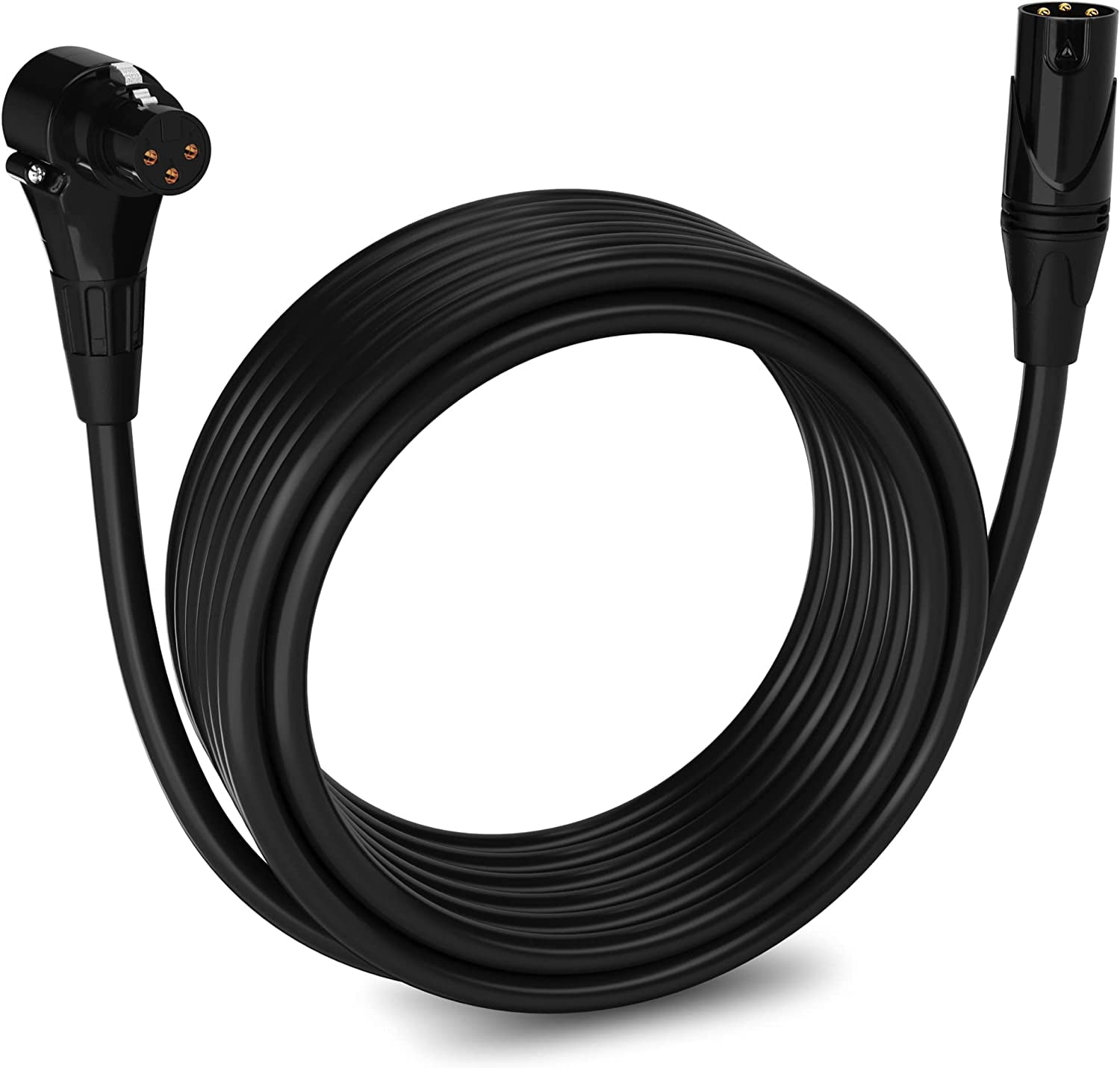 LyxPro 25 Feet XLR Cable, Right Angle Female to Male, 3 Pin Mic Cable ...