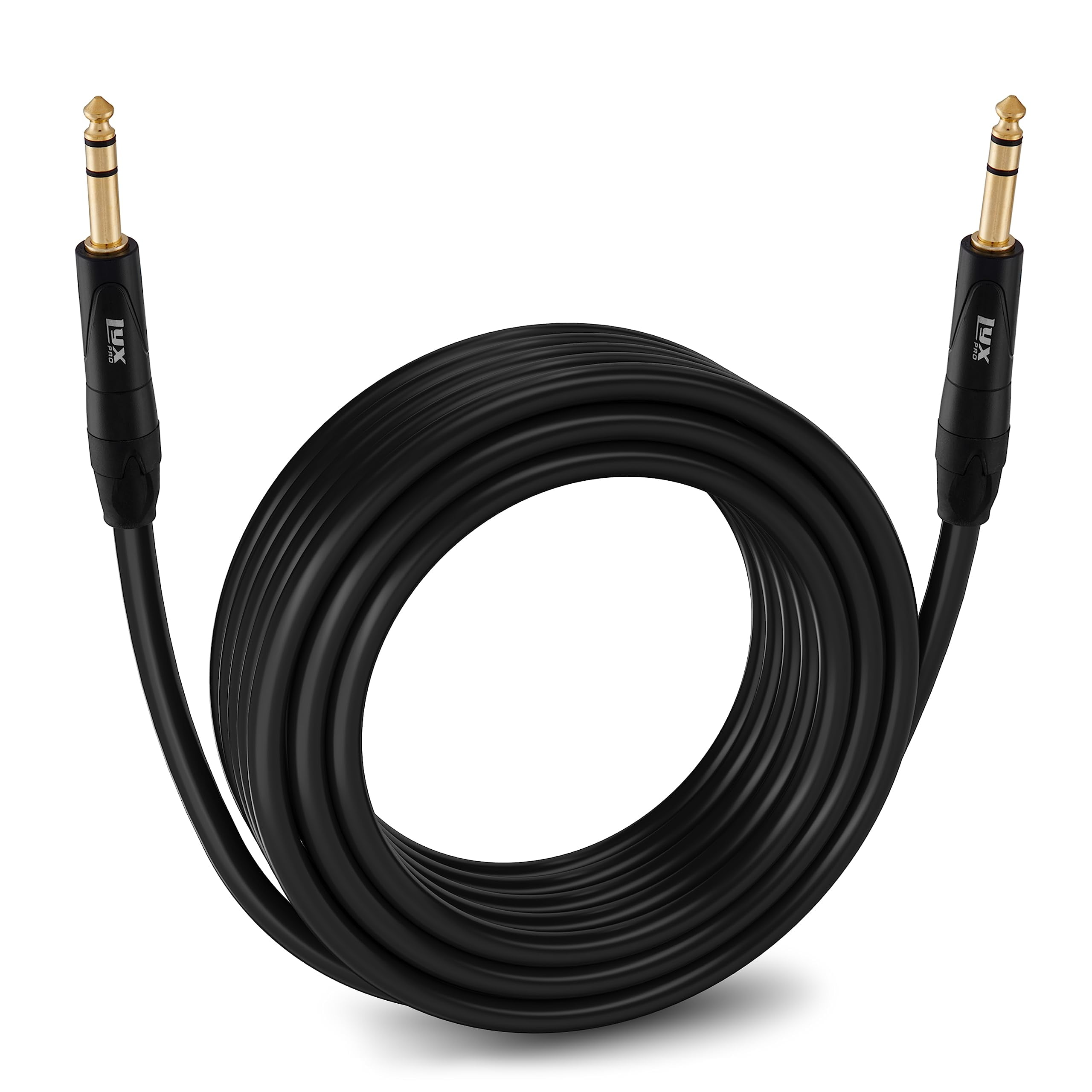 LyxPro Gold-Plated 1/4 Inch TRS Male to Male Audio Cable 50 ft ...