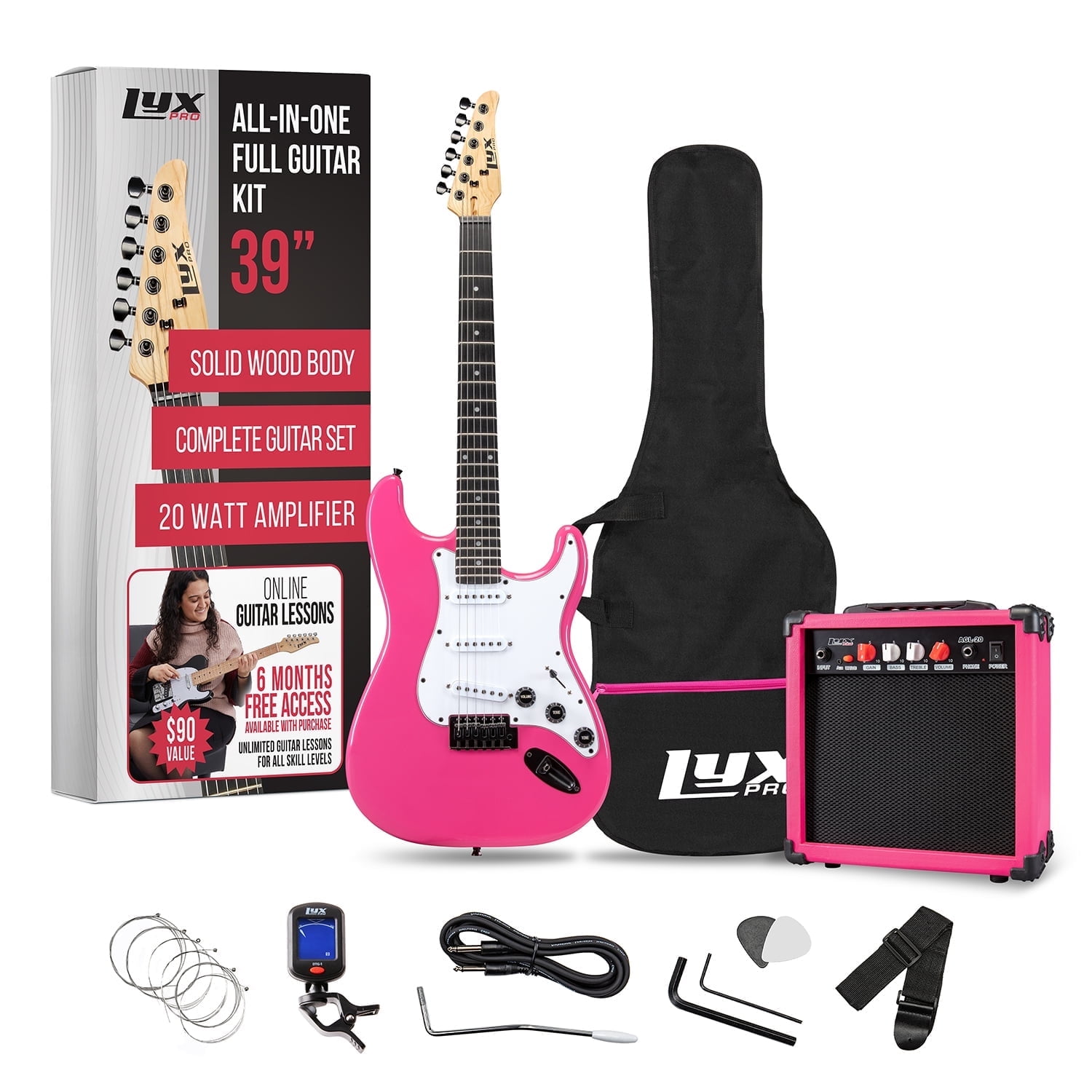 LyxPro Starter Kit for Adults, 39” Electric Guitar Set with Accessories ...