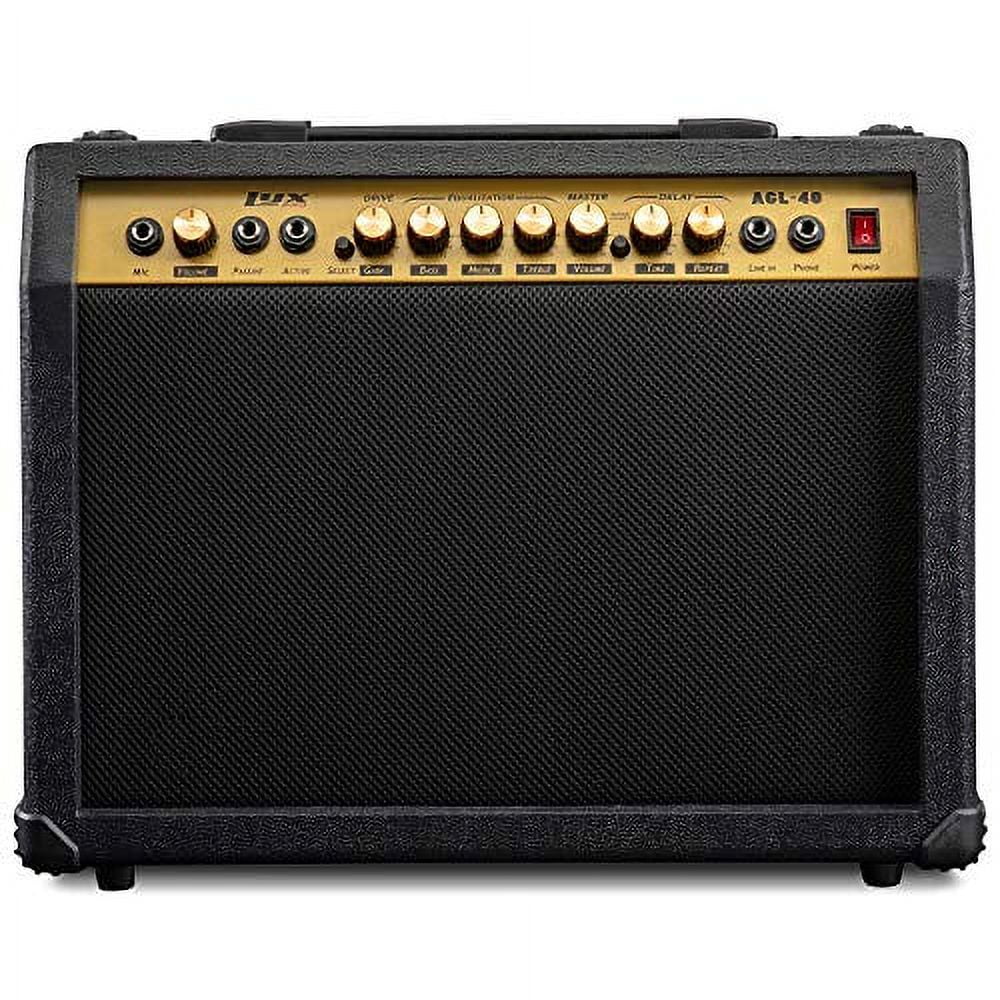 LyxPro Power 40 Watt Electric Guitar Amp with Built-In Speaker and Bass ...