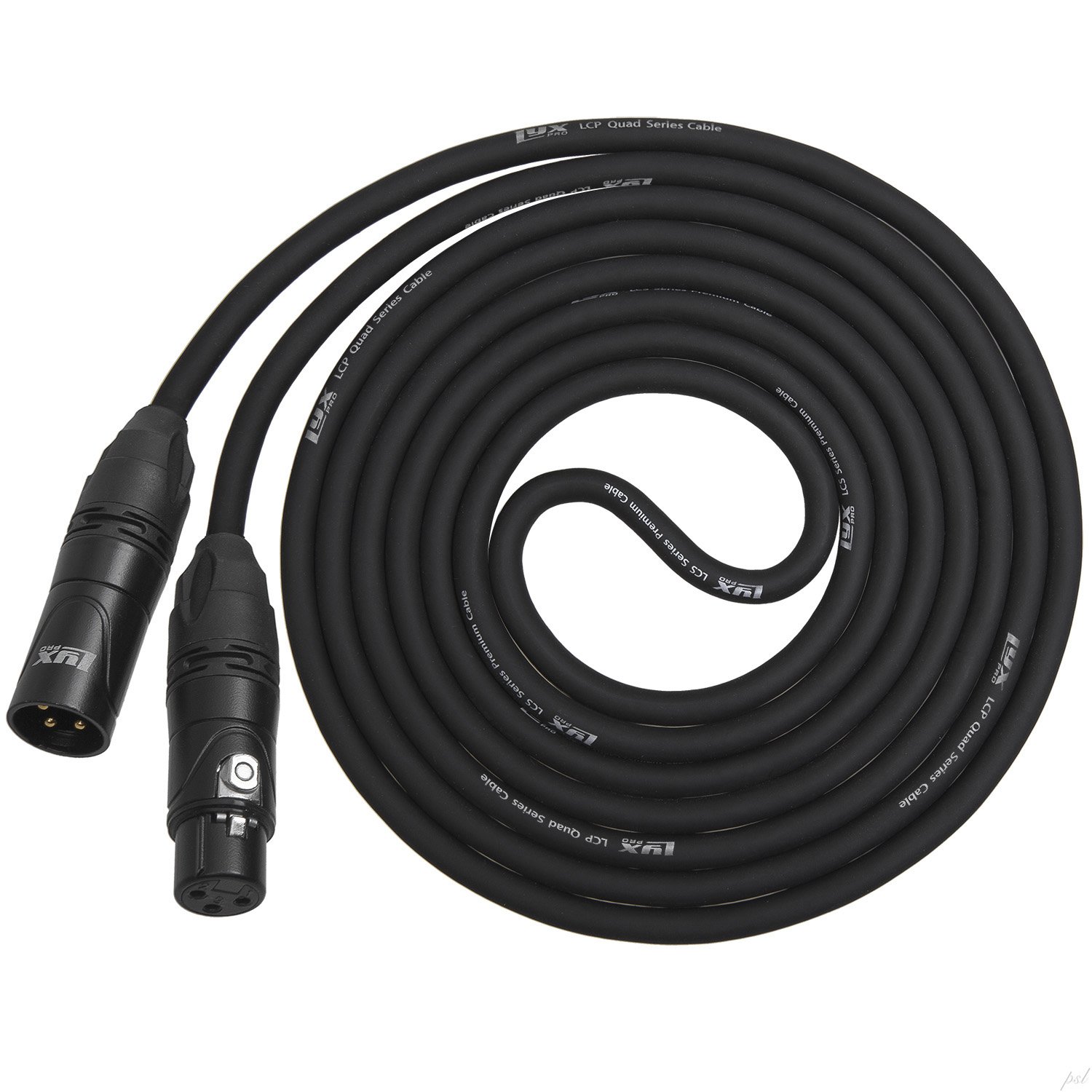 LyxPro Quad Series 10 feet XLR Cable, 4-Conductor, Male to Female Cord ...