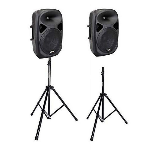 LyxPro SPA12 12" Portable PA Speaker System with Metal Tripod Stand ...