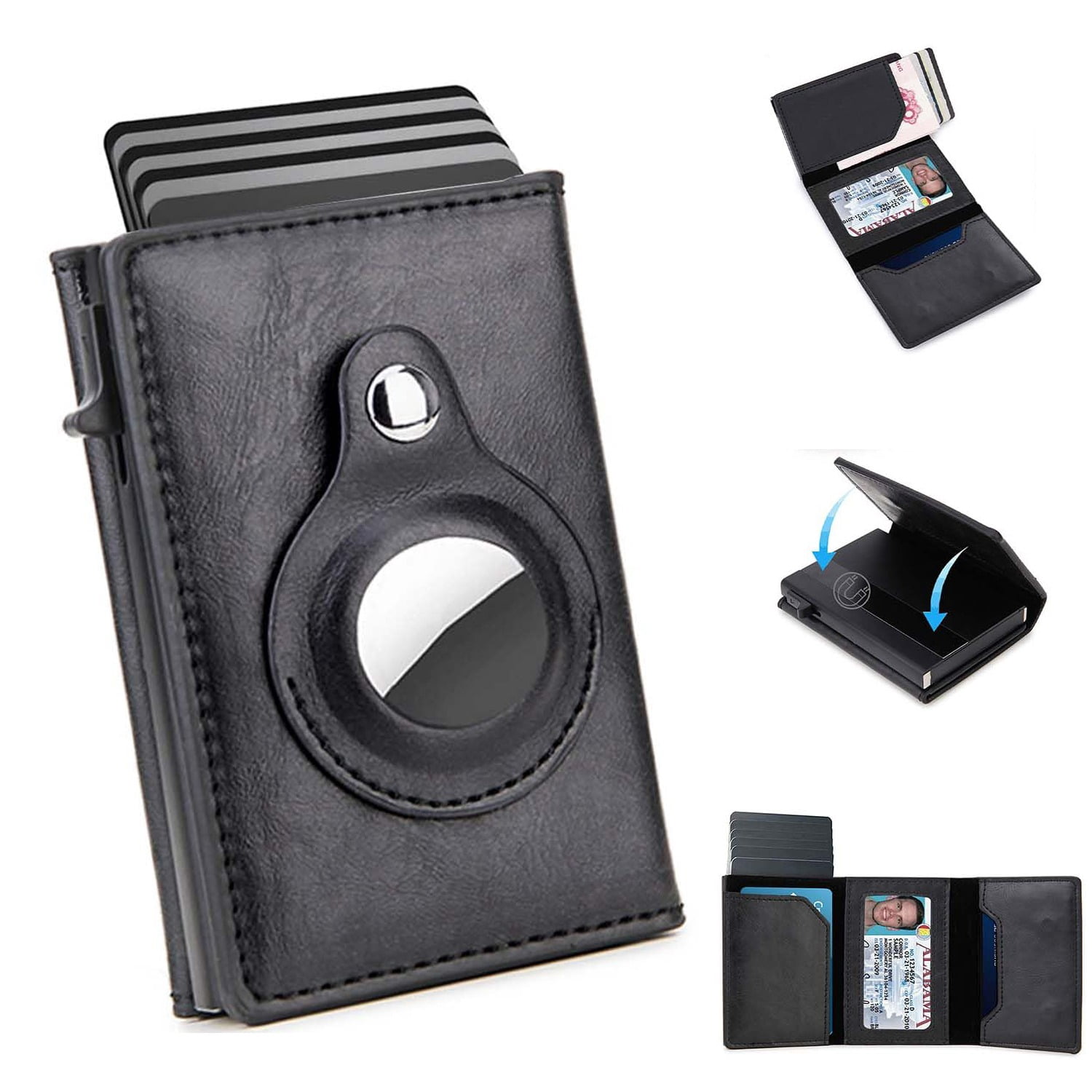 Lyxbone Pop Up Wallet with Airtag Holder RFID Blocking Slim Aluminum ...
