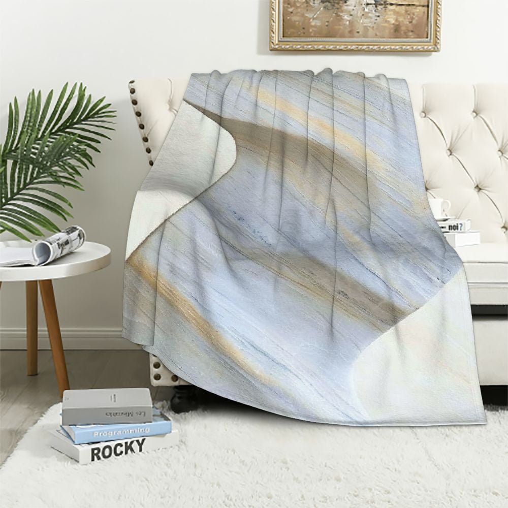 Lzatpd Brown White Pale Yellow Color Throw Blanket Marble Texture ...