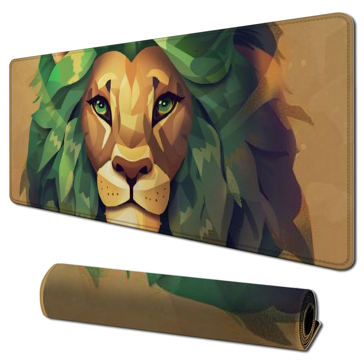 Lzatpd Cartoon Lion Mouse Pad Long Computer Mouse Mat Mousepad with Non ...