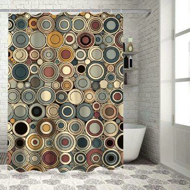 Abstract Shower Curtain, Multicolored Expressionist Work of Art Vibrant ...