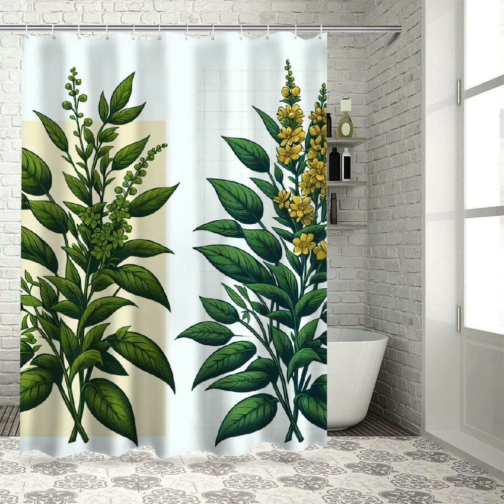 Lzatpd Eucalyptus Leaves Shower Curtain Modern And Minimal Branches