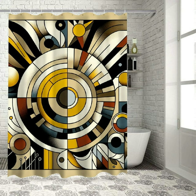 Lzatpd Mid Century Modern Shower Curtain Bohemian Details Of Geometric
