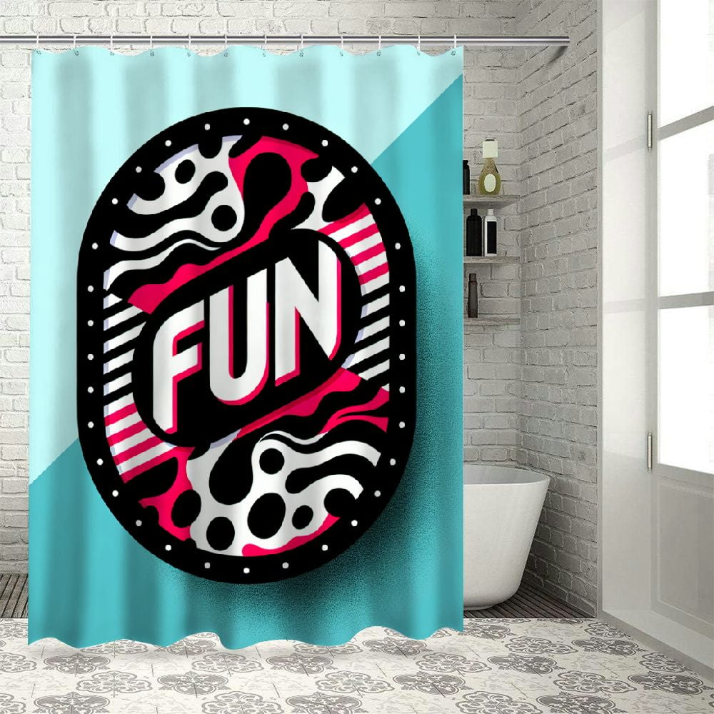 Lzatpd Shower Curtain For Bathroom Fun Pink And Black Cow Shower