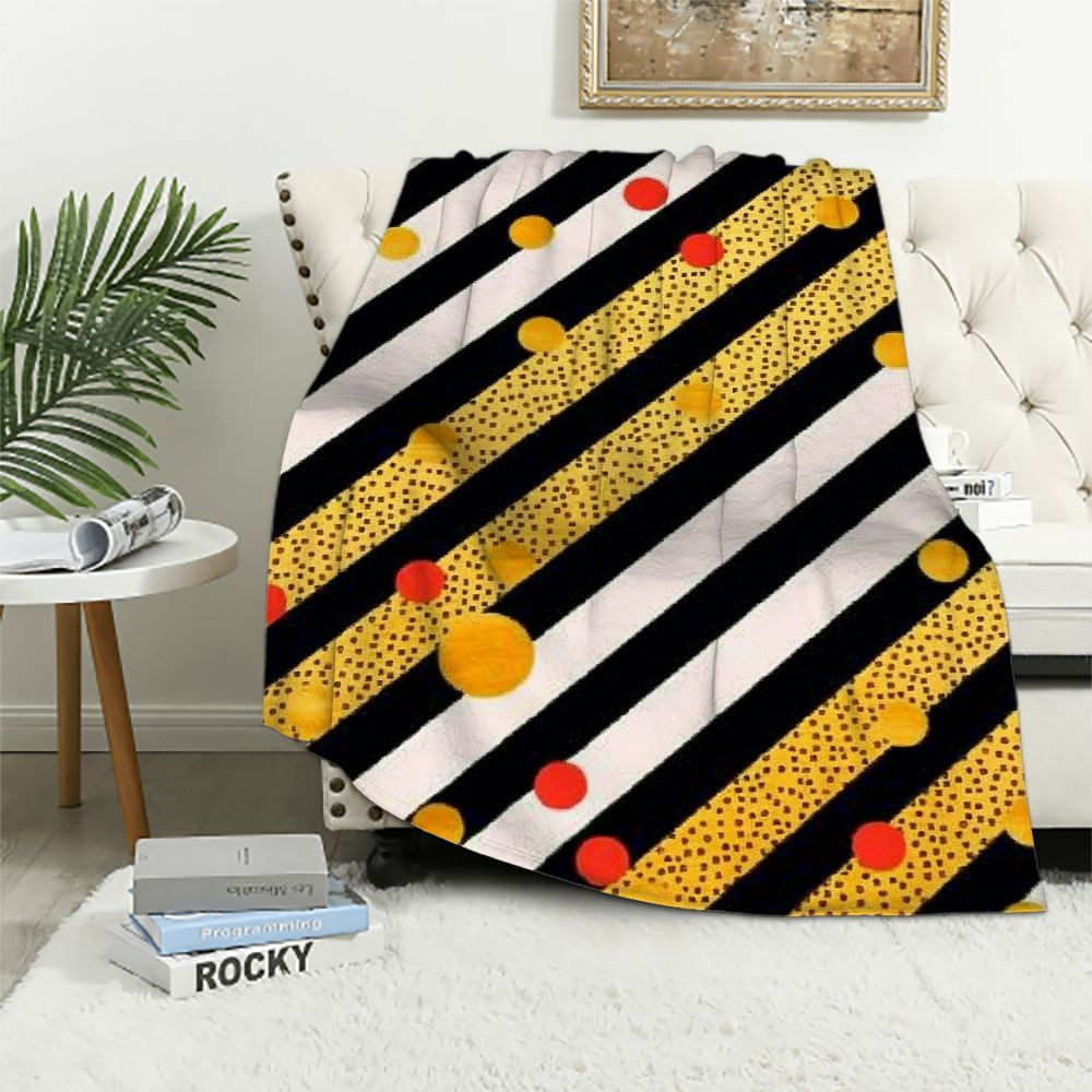 Lzatpd Stripes Throw Blanket Modern Abstract Geometric Striped Colored ...