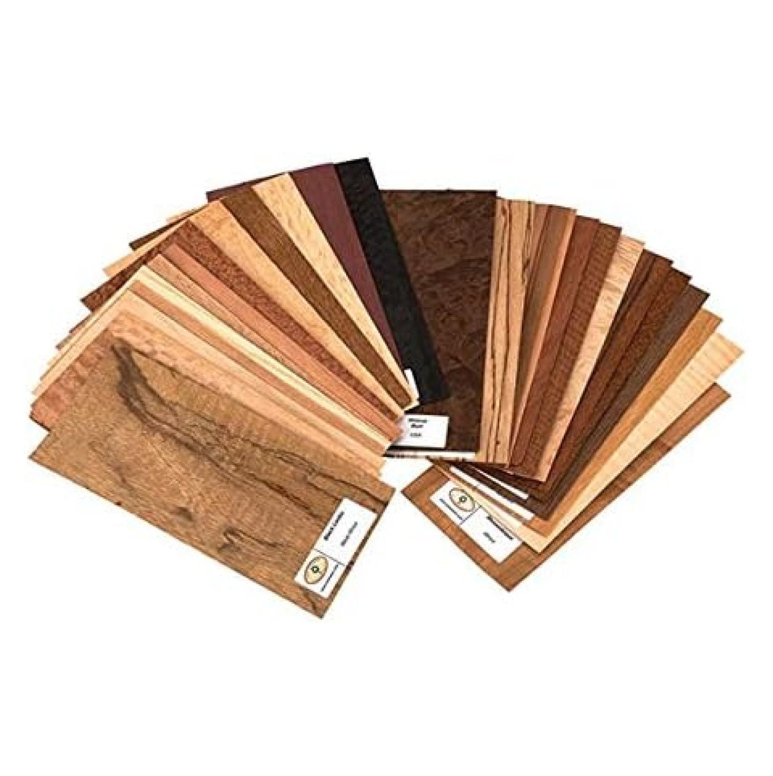 LzerLyh Exotic Species Wood Identification Kit & Wood Veneer Sample ...