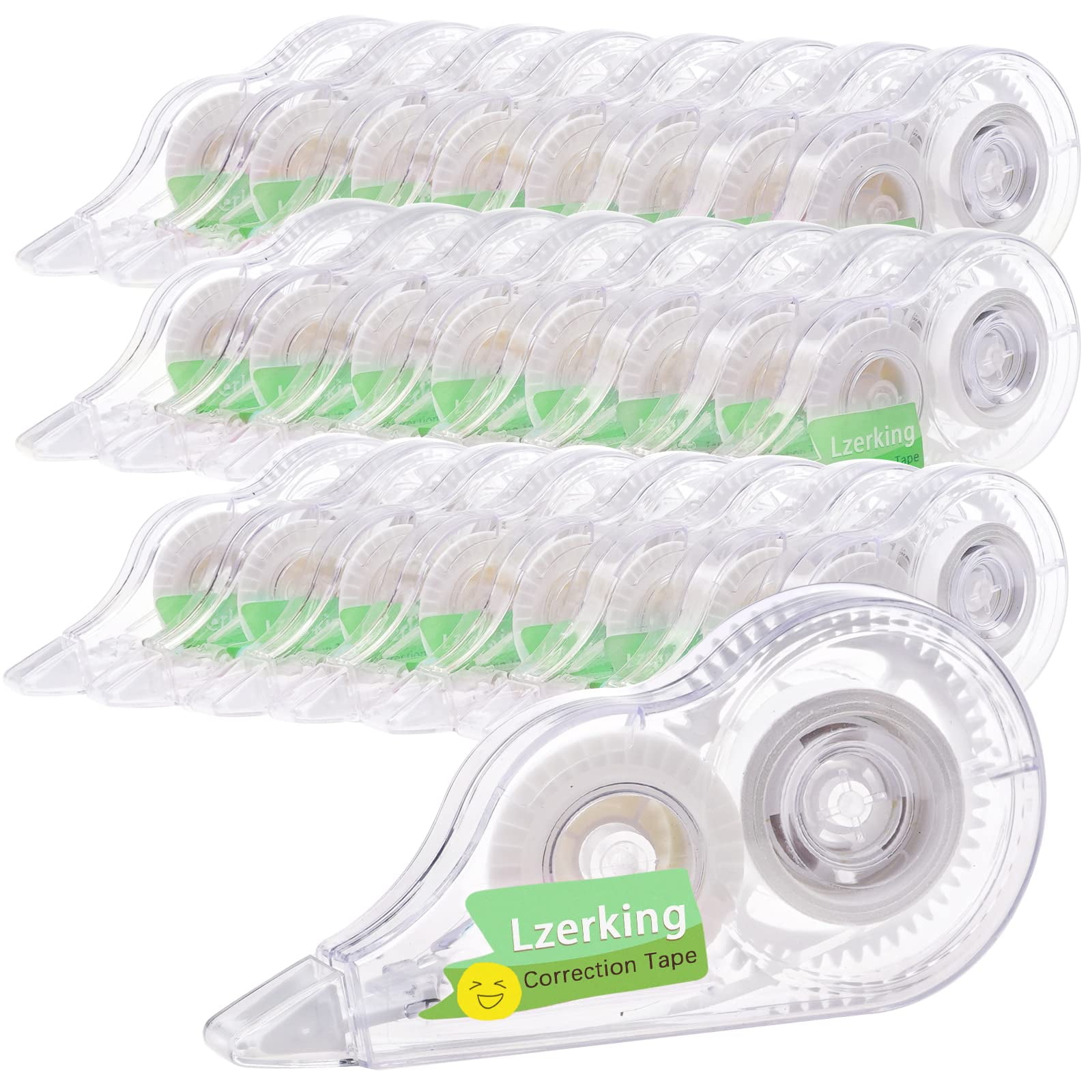 Lzerking Correct Correction Tape,White,32-Count,Transparent Dispenser ...