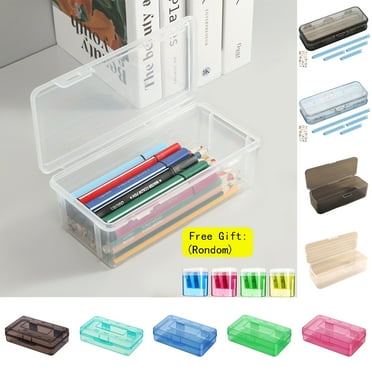 RKZDSR Blue Pencil Box, Crayon Box, Large Capacity Clear Pencil Case ...