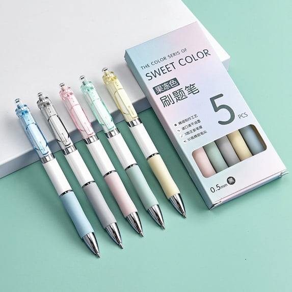 Lzobxe Set of 5 Ballpoint Pens Quick Dry and Long Lasting Ink Flow Pens ...