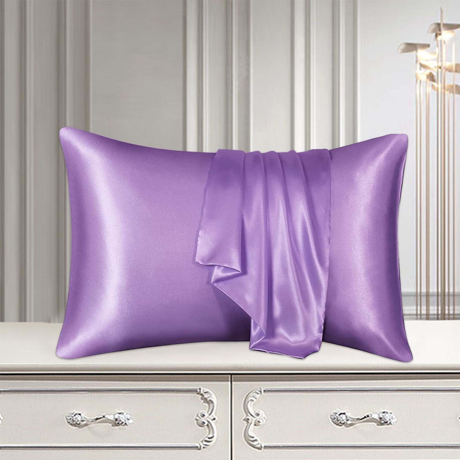 Lzobxe Simulated Silk Pillowcase, Purple Satin, Standard Size 20x26 ...