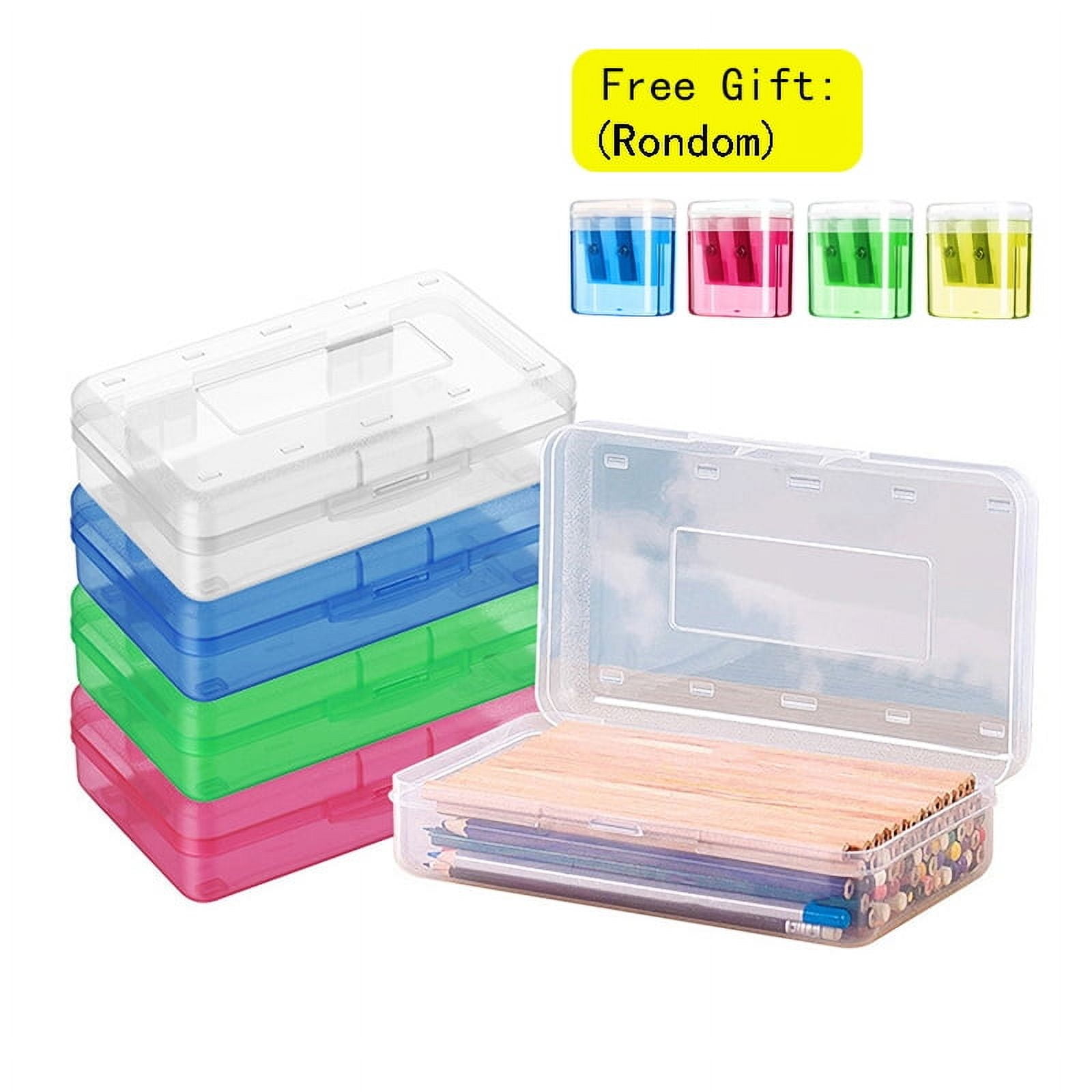 Lzobxe Large Capacity Pencil Case, Plastic Clear Organizer Box with ...