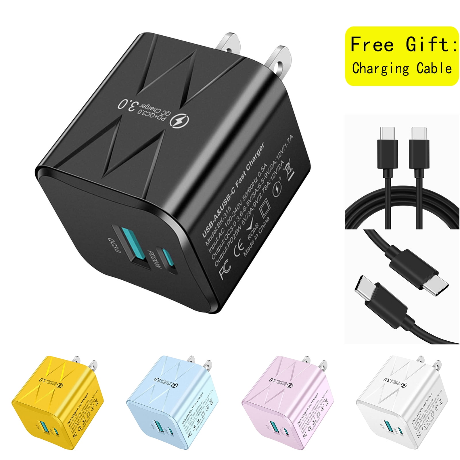 Lzobxe USB C Charger Block Fast Charging Multiport Wall Charger PD 25W ...