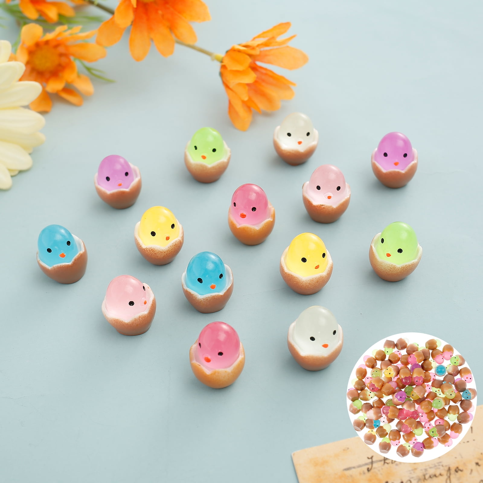 Lzvxtym 100Pcs Mini Luminous Chicks Synthetic Resin Luminous Chicks ...