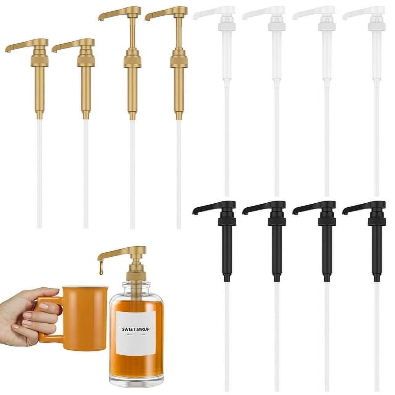 Lzvxtym 12Pcs Syrup Pumps Fits 25.4OZ/750ML Bottles Leakproof Coffee ...