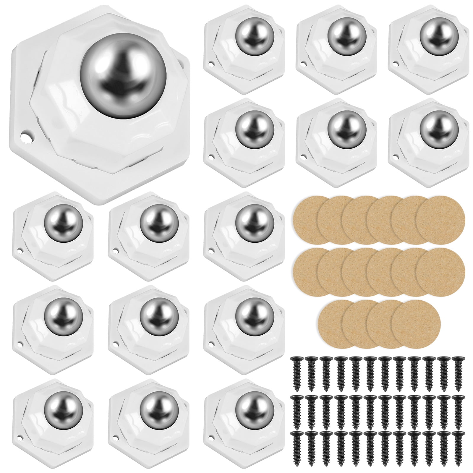 Lzvxtym 16Pcs Mini Sticky Pulley Stainless Steel Mini Swivel Caster ...