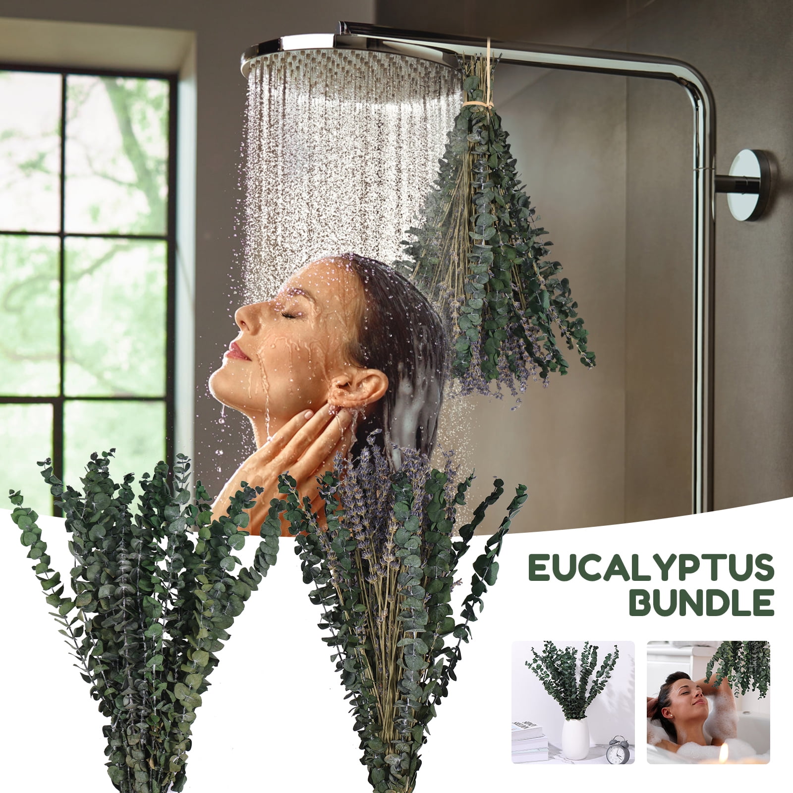 Lzvxtym 20/10Pcs Dried Eucalyptus Bundle for Shower Hanging Eucalyptus ...