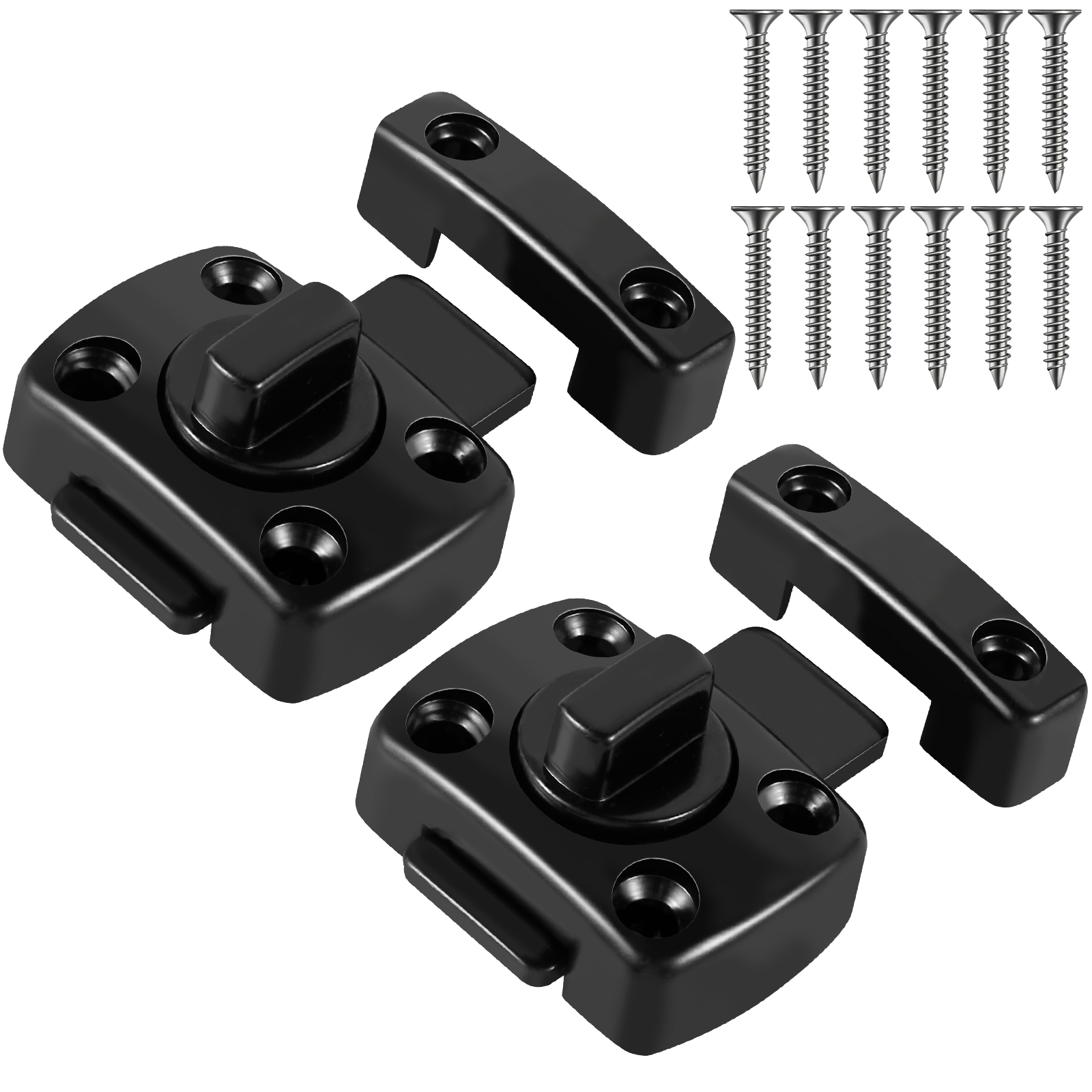 Lzvxtym 2Pcs Rotary Bolt Latch Keyless Gate Slide Lock Latch Safety ...